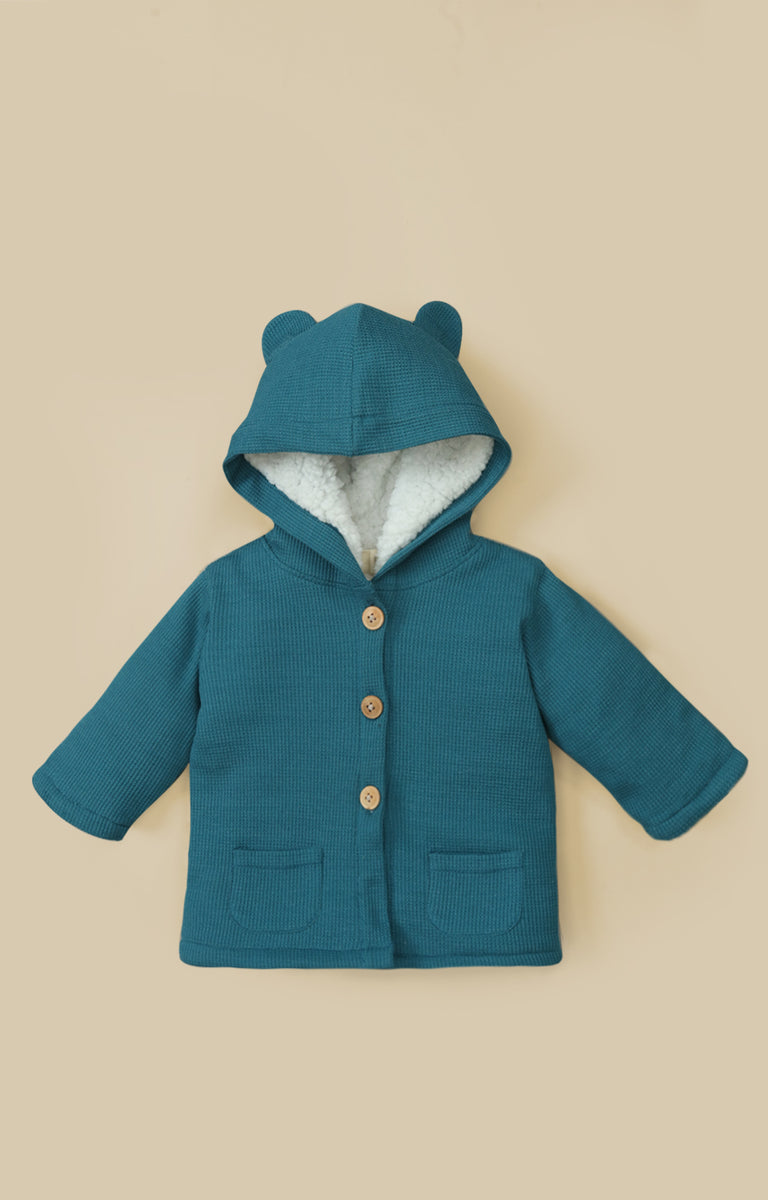 Waffled Weave Bear Ear Thermal Jacket – Tifl